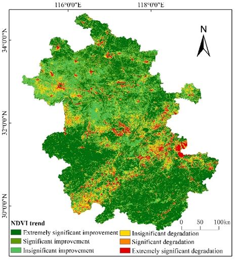 Spatial Distribution Of Variation Trend Of Ndvi In Anhui Province From