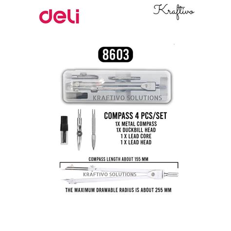 Compass Deli Stainless Steel Compass Set Bofa Set Deli 8603