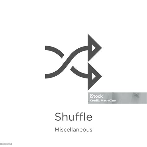 기타 컬렉션에서 셔플 아이콘 벡터 얇은 라인 셔플 개요 아이콘 벡터 일러스트 레이 션 웹 사이트 디자인 및 모바일 앱 개발을 위한 윤곽 얇은 라인 셔플 아이콘 0명에 대한