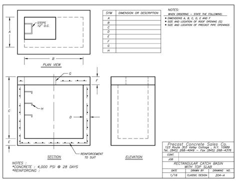 Catch Basins Precast Concrete Sales Company