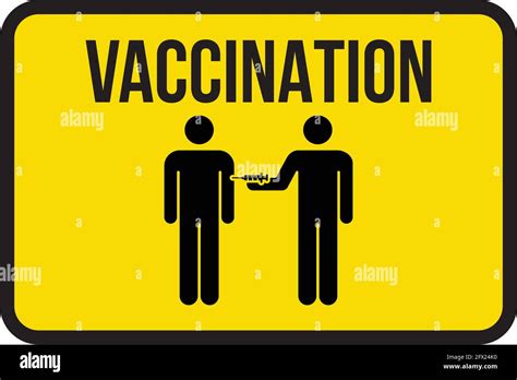 Vaccination Poster Icon Vector With Vaccine Injection Syringe Male And