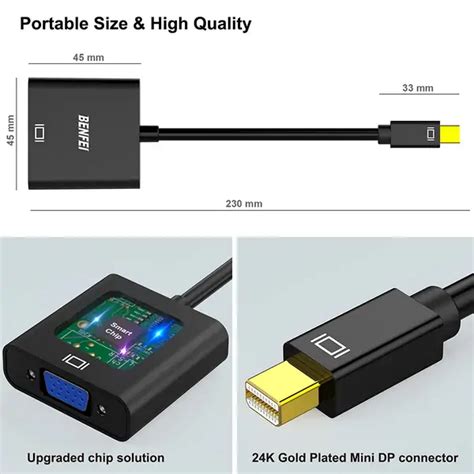 Benfei Convertisseur Minidpvga Neuf Adaptateur Daffichage Albi