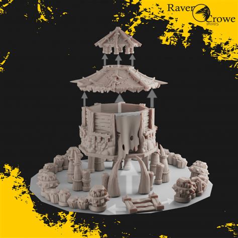 3d Printable Orcish Camp Building Set Tier I By Ravencrow Minis
