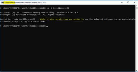Windows 10 Administrator Rights Needed When Dev Command Prompt Is Run As Administrator Super User