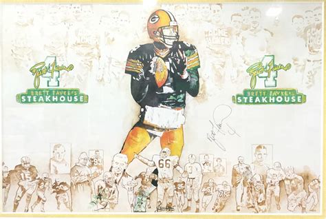 Lot Brett Favre Autographed Steakhouse Memorabilia