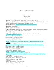 Basics Of Algorithm Design And Analysis CSE 101 Syllabus Course Hero