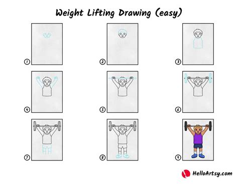 Weightlifting Drawing Easy At Ginny Mccormick Blog