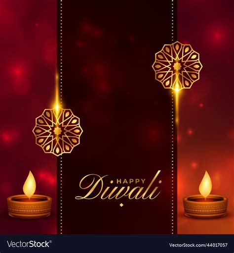 Glowing Shubh Diwali Poster With Diya And Indian Vector Image