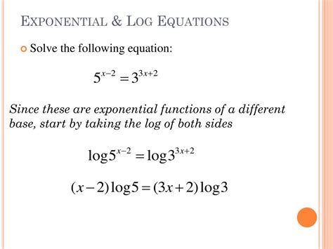 Ppt Exponential And Logarithmic Equations Powerpoint Presentation Free Download Id2704811