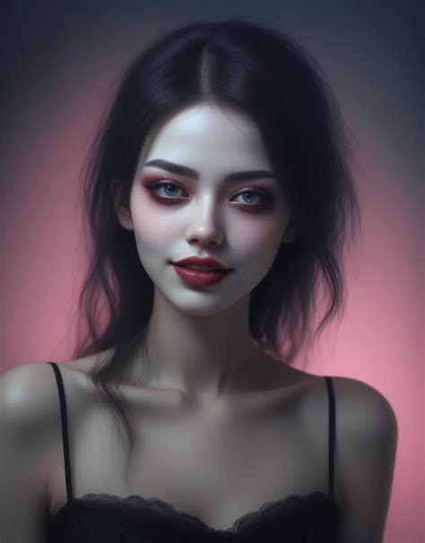 Premium Photo Portrait Of A Beautiful Young Woman With Bright Makeup