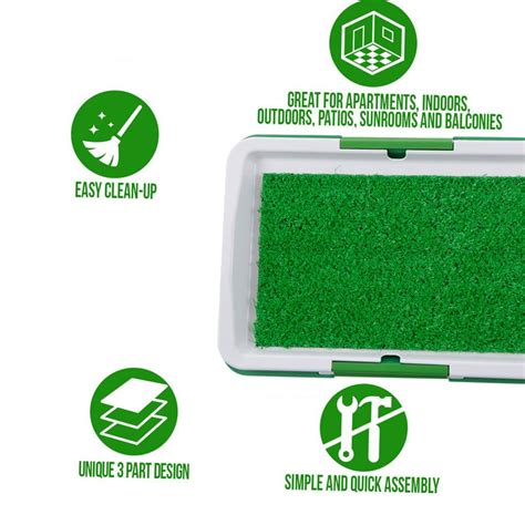 Badu Bg Подложка за кучешка тоалетна приучване към гърне мрежеста тава от синтетична трева 3