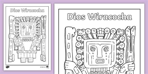 Ficha Dios Wiracocha Para Colorear Twinkl Perú Twinkl