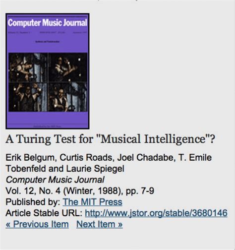 PDF A Turing Test For Musical Intelligence