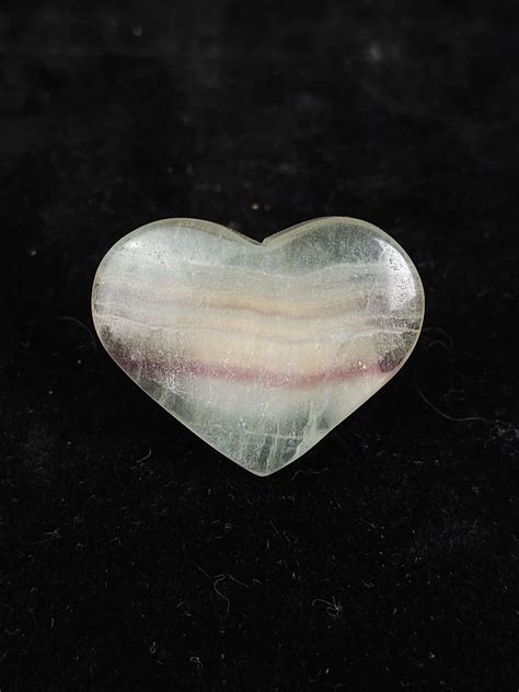 Polished Candy Flourite Heart Carving 3cm Geology Rockz