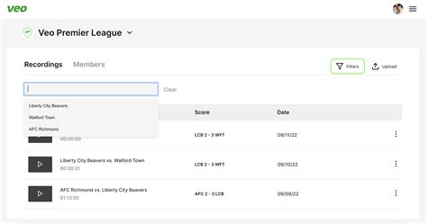 Cómo filtrar grabaciones en el League Exchange Centro de ayuda Veo