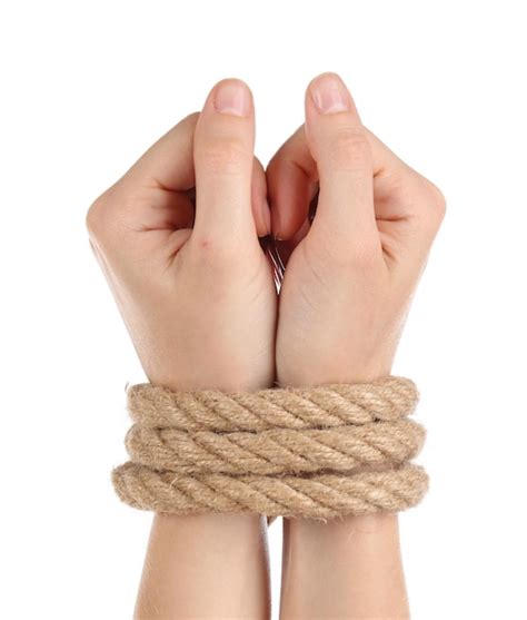Premium Photo Tied Hands Isolated White