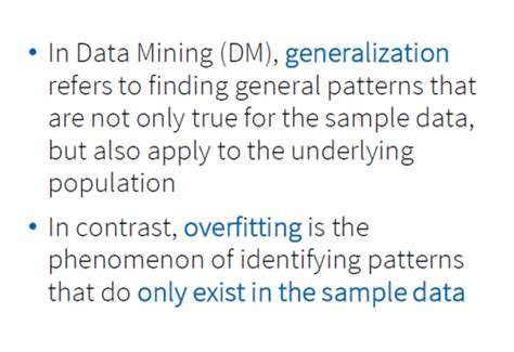 Dds09overfitting And Generalization Flashcards Quizlet