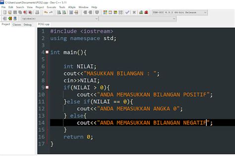 Menentukan Bilangan Positif Dan Bilangan Negatif Dengan C ~ Fadillaharis