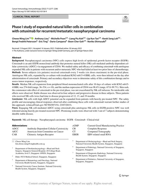Phase I Study Of Expanded Natural Killer Cells In Combination With