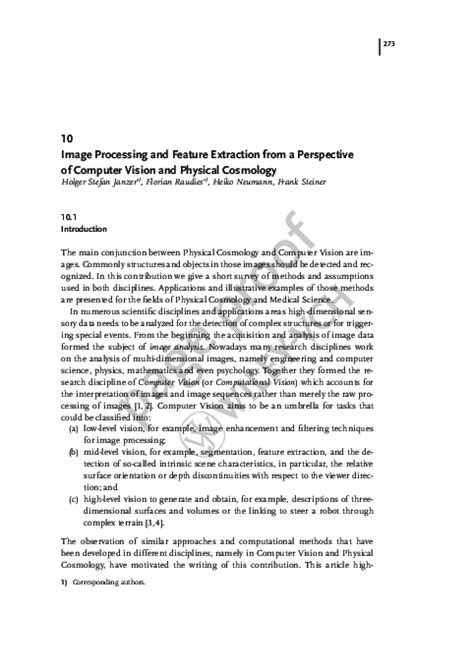 Pdf Image Processing And Feature Extraction From A Perspective Of