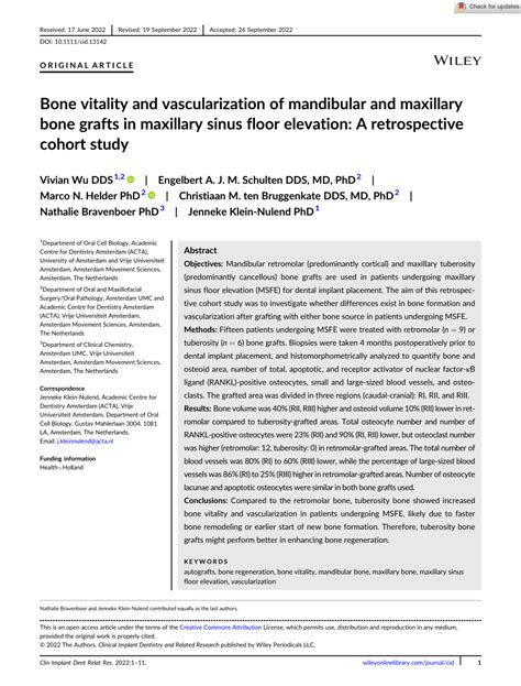 Pdf Bone Vitality And Vascularization Of Mandibular And Maxillary