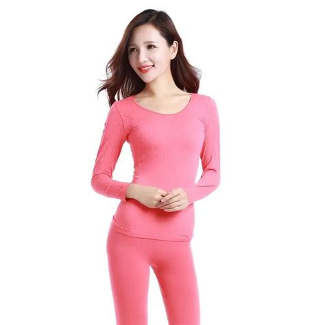 Winter Thermal Underwear Sets Women Slim Seamless Long Johns Sexy Warm