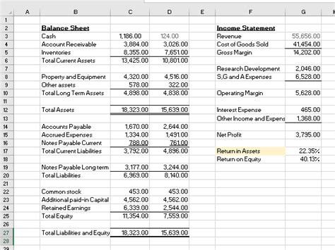 Data Analytics For Business Excel Calculating Roa And Roe