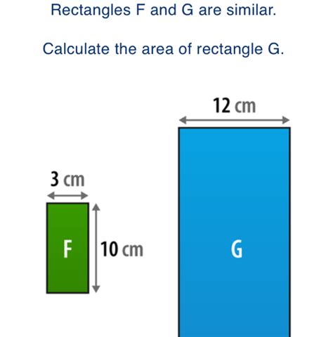Solved Rectangles F And G Are Similar Calculate The Area Of Rectangle