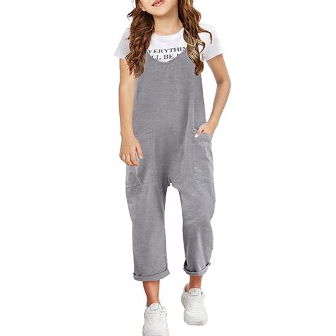 Wmhsylg Fashion Girls Romperandjumpsuit Girls Casual Sleeveless Jumpsuits