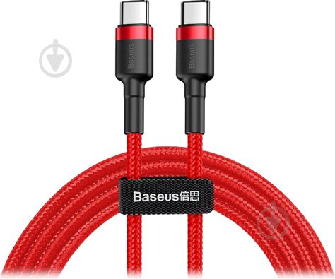 ᐉ Кабель BASEUS USB Type C M M PD W V A м black red CATKLF H Купить в Киеве