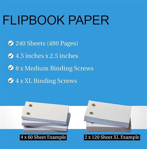Flip Book Paper With Holes 240 Sheets 480 Pages For Animation