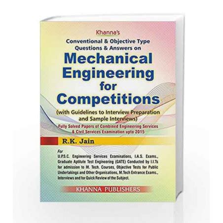 Mechanical Engineering For Competitions Old Edition By R K Jain Buy