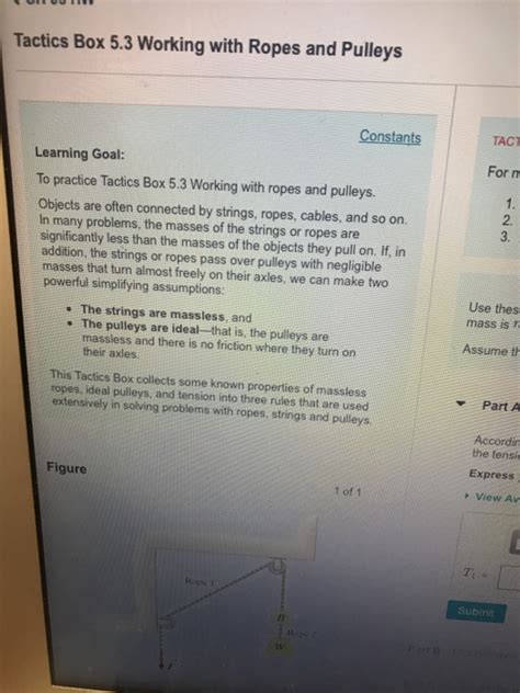 Solved Tactics Box 5 3 Working With Ropes And Pulleys Chegg