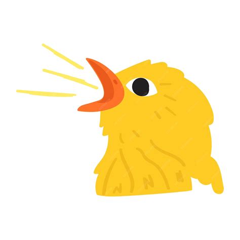 Premium Vector Bird Scream Flat Hand Drawn Vector Illustration