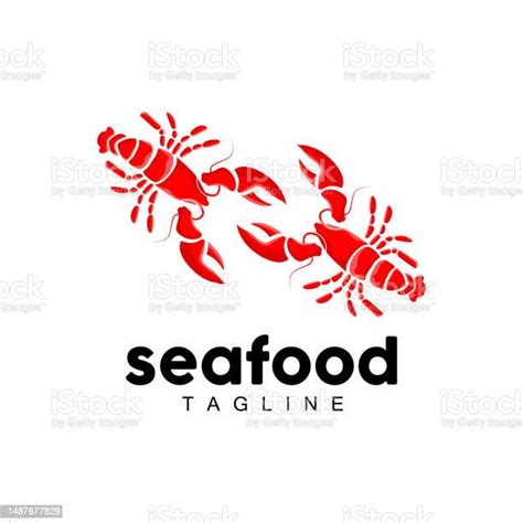 랍스터 로고 간단한 미니멀리스트 디자인 새우 해산물 음식 벡터 일러스트레이션 기호 아이콘 갈고리 발톱에 대한 스톡 벡터 아트 및 기타 이미지 Istock