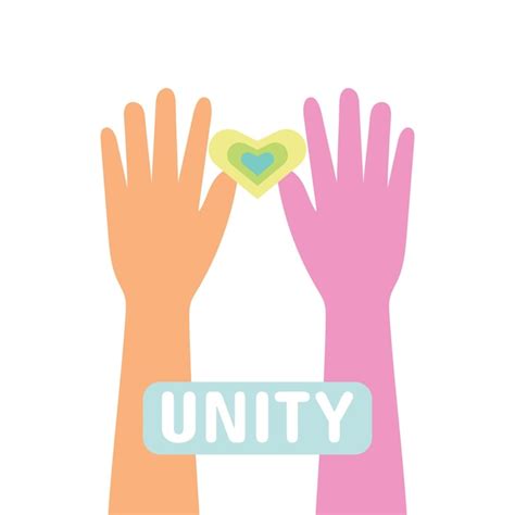 Premium Vector Poster Banner With Two Hands Heart And Text Unity
