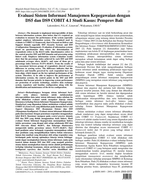 Pdf Evaluasi Sistem Informasi Manajemen Kepegawaian Dengan Ds5 Dan