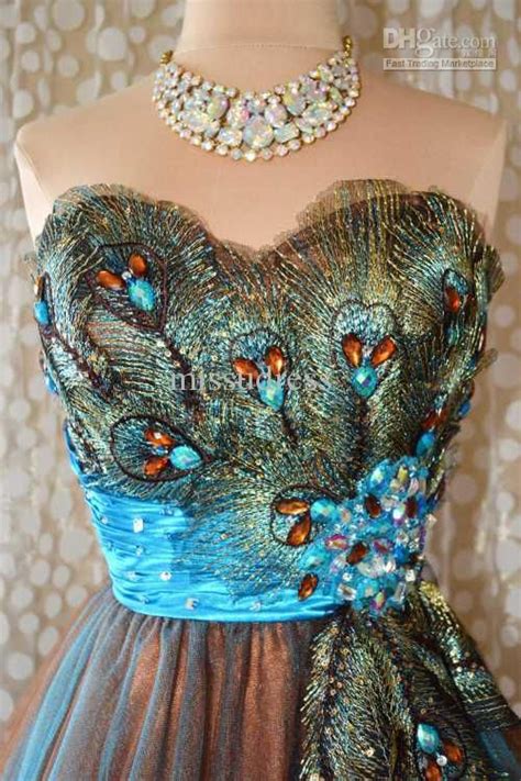 Peacock ~ Inspired Gown Short Prom Prom Dresses Short Gowns Dresses