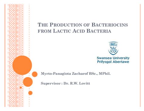 Ppt The Production Of Bacteriocins From Lactic Acid Bacteria Phd Viva Voce