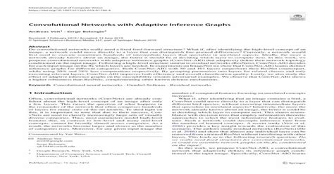 Convolutional Networks With Adaptive Inference Graphs€¦ · Keywords