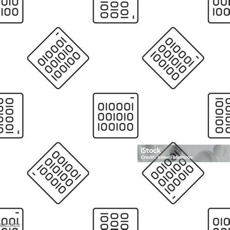 회색 선 바이너리 코드 아이콘 흰색 배경에 원활한 패턴을 격리 벡터 0에 대한 스톡 벡터 아트 및 기타 이미지 0 1