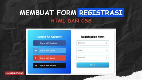 Tutorial Desain Form Registrasi Menggunakan Html Dan Css Youtube Riset Hot Sex Picture