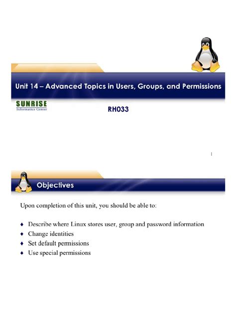 Lec Unit 14 Advanced Topics In Users Groups And Permissions Pdf
