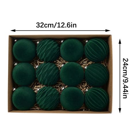 Azxy 12pc Christmas Balls Decorations Greenflocked Shatterproof