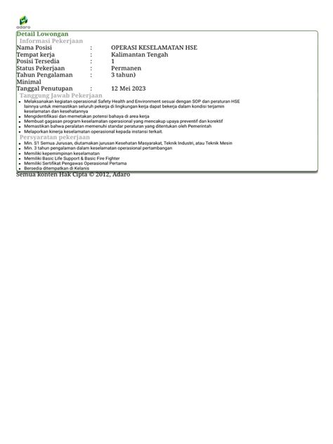 Hse Safety Operation Pdf