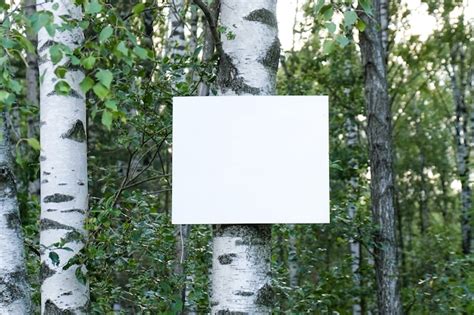 Premium Photo An Ad On A Tree In A Park A Place To Advertise