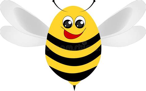 Happy Bee With Open Wings Stock Illustration Illustration Of Smile