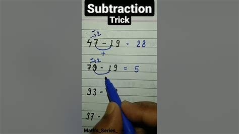 Subtraction Trick Mathsseries Youtubeshorts Maths Shorts