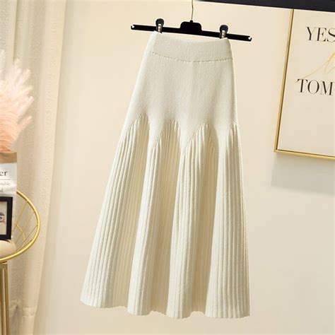 A라인 부드럽고 치마 골지 니트 롱스커트 포근한 에이블리