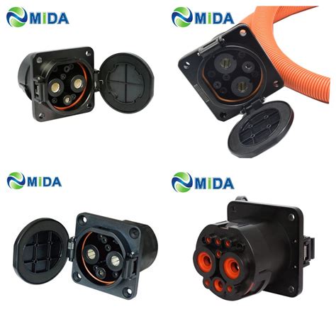 China Dc 1000v 125a Gbt Inlet Socket For Chinese Vehicles Factory And